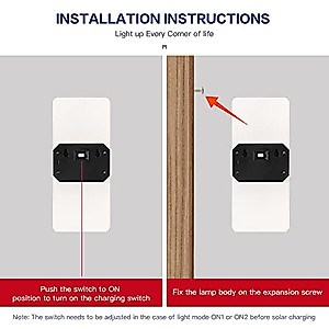 YONCDIAT Solar Lights Outdoor, White and Warm 2 Color,12LED IP65 Waterproof Solar Powered for Wall Outside Garden Fence Porch【2 Pack】 (S)