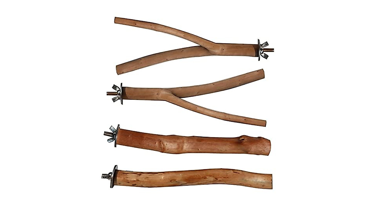 Natural Wood Bird Perches for Parrots & Cockatiels