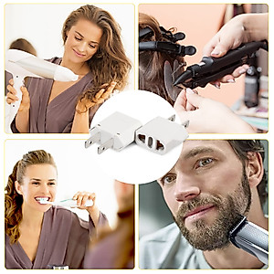 6 Pack European to US Plug Adapter, Travel Small European to American Outlet Plug Adapter, European Plug Adapter to USA Power Converter (White)