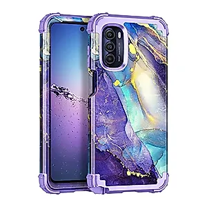 Rancase Compatible with Moto G Stylus 2022 5G/4G Case,Three Layer Heavy Duty Shockproof Protection Hard Plastic Bumper +Soft Silicone Rubber Protective Case for Motorola G Stylus 2022,Purple