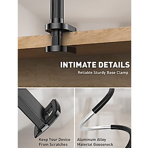 Gooseneck Tablet Holder Stand for Bed: Adjustable 39.4inch Flexible Lazy Arm Tablets Mount Compatible with iPad Pro Air Mini | Galaxy Tab | Kindle Fire | Switch or Other 4.7-12.9" Device