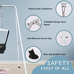 Baby Jumper with Stand,Baby Bouncer,Easy Set-Up,Baby Exerciser for Active Babies,Suitable for Indoor and Outdoor