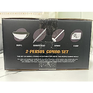 YTLEMON Ramen Bowls Set of Ceramic, 2 Sets of 34 Ounces Large Japanese Serving Bowls with Chopsticks and Spoons Forks, Dinnerware for New Apartments Suitable as Housewarming Gifts (A: Blue)