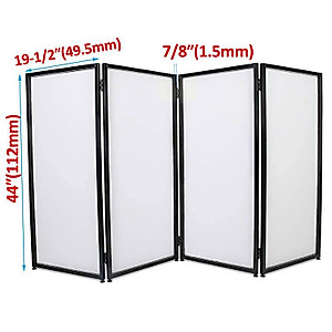 HECASA DJ Foldable Facade Portable Event Booth Screen White/Black Scrim Metal Frame Booth w/Travel Bag Case