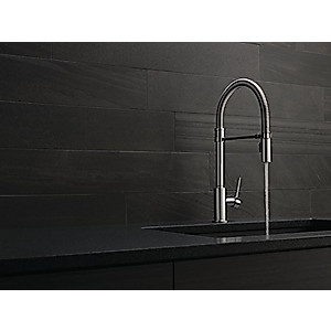 Delta Faucet Trinsic Pro Commercial Style Kitchen Faucet Chrome, Chrome Kitchen Faucets with Pull Down Sprayer, Kitchen Sink Faucet, Faucet for Kitchen Sink with Magnetic Docking, Chrome 9659-DST