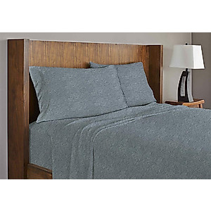 ROYALE LINENS Soft Tees Luxury Cotton Modal Jersey Knit Sheet Set, Chambray, Twin