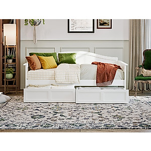 Acadia Twin Wood Daybed with Set of 2 Drawers in White