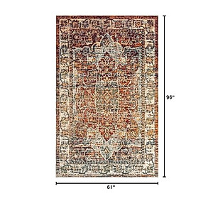Unique Loom Isabella Collection Area Rug - Adjani (5' 1" x 8' Rectangle, Multi/ Beige)