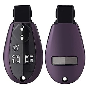 Horande Soft TPU Protector Key Fob Cover Case fit for Dodge Ram 1500 2500 3500 Charger Challenger Durango Grand Caravan Journey Chrysler Town and Country Keyless Entry Key Fob (Purple)