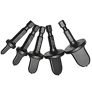 Eyech 5pc Swaging Tool Drill Bit Set, HVAC Repairing Set 1/4'' Hex Shank Air Conditioner Copper Tube Expander Flaring Drill Bit - 1/4'', 3/8'', 1/2'', 5/8'', 3/4''