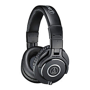 Audio-Technica ATH-M40X Professional Headphones Bundle with Aluminum Stand and Hard Shell Case (3 Items)