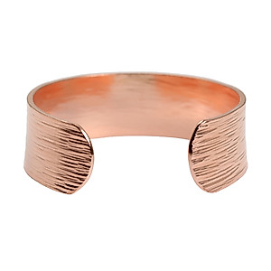 John S. Brana Chased Copper Cuff Bracelet - 100% Solid Copper Cuff Handmade Jewelry