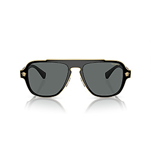 Versace Man Sunglasses White Frame, Dark Grey Lenses, 56MM