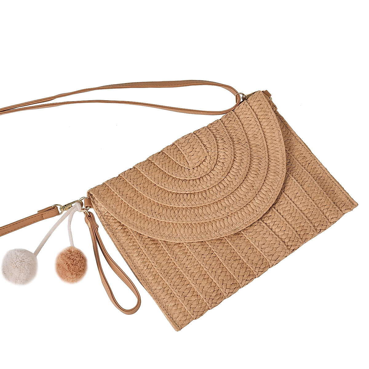 Eiyye Summer Clutch Woven Purse Beach Bag Straw Bag Crossbody Bags with Adjustable Strap Crossbody Purses for women - Vacation Essentials