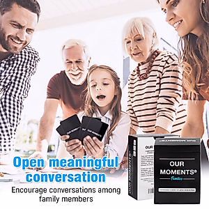 OUR MOMENTS Families: 100 Conversation Starter Cards for Families and Kids - Relationship Building - Car Travel, Road Trip & Card Game for Healthy Loving Family - Questions for Family Activities