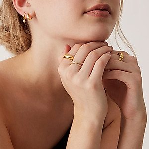 PAVOI 14K Gold Plated X Ring CZ Simulated Diamond Criss Cross Ring (5, Yellow)