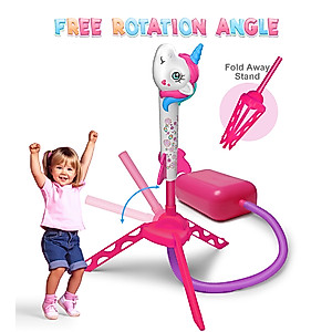Huge Wave Unicorn Rocket Launcher for Kids, Stomping Launch up Toys, Birthday Gifts for Girls Ages 2 3 4 5 6 7 8 Years Old,Outdoor Toys