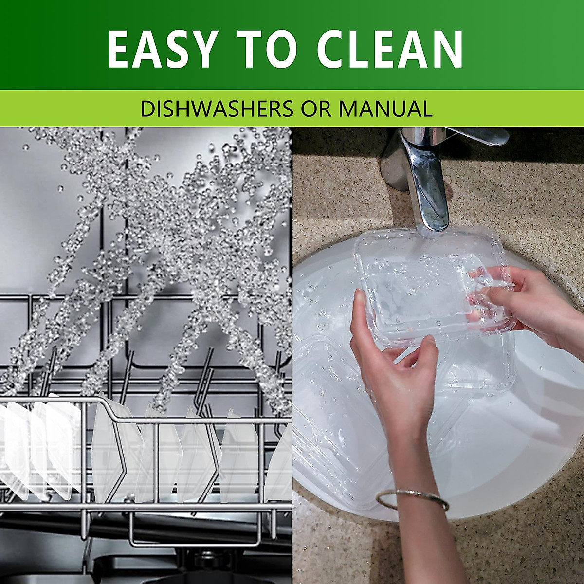 NutriBox [40 Value Pack] single one compartment 24 OZ Meal Prep Plastic Food Storage Containers - BPA Free Reusable Lunch Bento Box with Lids - Spill proof,Microwave, Dishwasher and Freezer Safe