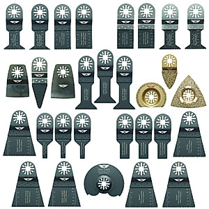 30 x TopsTools SW_UNK30 OMT Mix Blades Box Set for Bosch Fein MultiMaster (Non-StarLock) Makita Milwaukee Genesis Chicago Craftsmen Nextec Rockwell Ryobi Hitachi Multi Tool Accessories