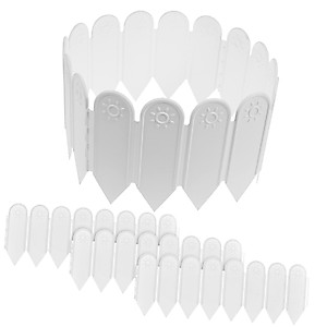 Happyyami 10 Pcs Outdoor Pet Fence Botanical Decor White Fence Pet Fences Garden Edging Plastic Fence Edgings Small Fence for Garden Dog Fence Outdoor Decorative Landscape Border Fringe Lawn
