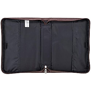 Personalized Custom Bible Cover for Men Brown Philippians 4:13 Faux Leather Christian Gift for Father, Brother, Son, Grandpa, Grandson Laser Engraved Imprinting Your Text Name (Medium)