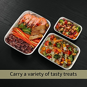 YLARMY 4PCS Stainless steel Food Storage Container with lids - Leakproof & Airtight for Kitchen,Meal Prep Lunch Box, Stackable Leftover Containers for Freezer Oven Safe 220ml/600ml/1500ml/2900ml