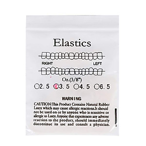 Dental Orthodontic Rubber Bands Orthodontic Elastic Orthodontic Supply (3/8", 3.5 Oz)