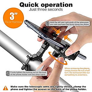 Tiakia Bike Phone Mount - Universal Motorcycle Mount Anti Shake & Anti-Theft, Face & Touch ID Bicycle Phone Holder 360° Rotation for 4.5-7 inches Smartphone