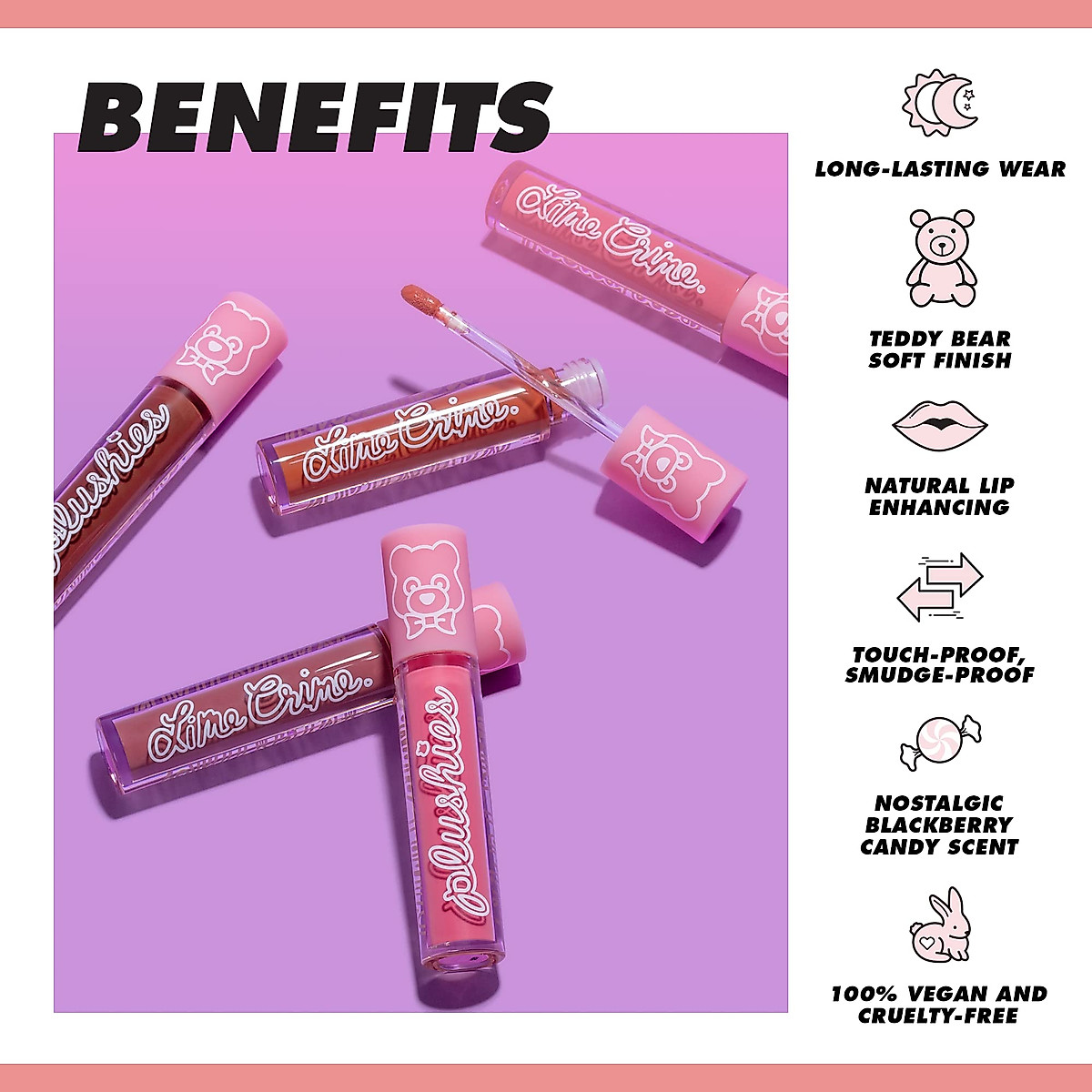 Lime Crime Plushies Soft Matte Lipstick, Butterscotch (Sheer Golden Brown) - Blackberry Candy Scent - Plush, Long Lasting & High Comfort for All-Day Wear - Talc-Free & Paraben-Free