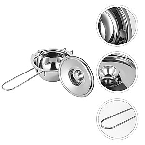 Hemoton Coffee Warmer Butter Warmer with Handle Mini Turkish Coffee Maker Stainless Steel Melting Pot with Lid Pan Saucepan Kitchen Cookware Cooking Accessories 14cm Turkish Coffee Pot