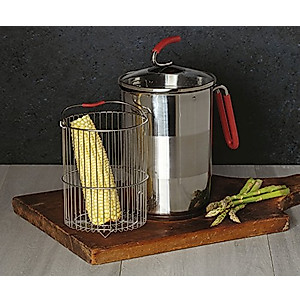 Kuhn Rikon 4th Burner Pot with Glass Lid and Steam basket 12 cup