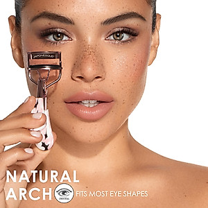 JAPONESQUE Comfort Grip Lash Curler for Natural & False Lashes, Round Shaped Eyes, Includes 1 Refill Pad, Holds Curl up to 8 Hours