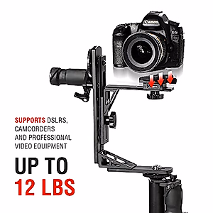 Vidpro MH-430 Motorized Pan & Tilt Gimbal Head - Complete Set Includes Joystick Cables Adapter and Carrying Case - Remote Control Pan Tilt and Rotate DLSR Camcorder Video Equipment Compatible
