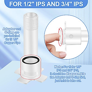 Dreyoo Four in One Tub Adapter, Bathtub Faucet Adapter Slip Fit for Copper, Universal Fits 1/2'' Copper Pipe, 1/2'' IPS and 3/4'' IPS, Tub Spout Diverter Repair Kit with Assembly Tool