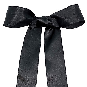 Morex Ribbon Wired Satin Ribbon, 1.5 inch by 10 Yard, Black, 09609/10-613