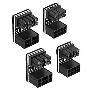 SinLoon ATX 8Pin Female to 8pin Male 180 Degree Angled Adapter for Desktops Graphics Card 4 Pack (8Pin)