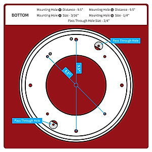 TROOPS BBQ 12-Inch Lazy Susan Turntable Steel Ball Bearing for Table, Kitchen Countertop, Pantry, Cabinet, Spices, Makeup, TV Stand, Rotating Swivel Base Plate, 1000-lb Load Capacity, 11/32 Thick