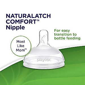 Playtex Baby Nurser Bottle with Pre-Sterilized Disposable Drop-Ins Liners, Closer to Breastfeeding, 4 Ounce Bottles, 3 Count