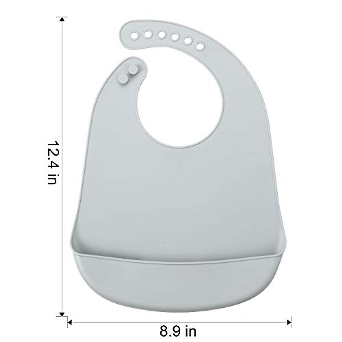 PandaEar Cute Super Thin Light Weight Unisex Silicone Baby Bibs Waterproof (Blue/Purple/Grey)