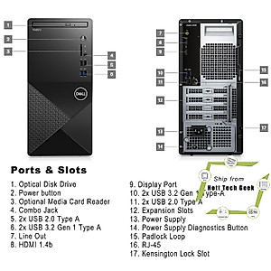 Dell 2023 Vostro 3910 Tower Business Desktop Computer, 12th Gen Intel 12-Core i7-12700 up to 4.9GHz, 64GB DDR4 RAM, 4TB PCIe SSD, DVDRW, 802.11AC WiFi, Bluetooth 5.0, Windows 11 Pro