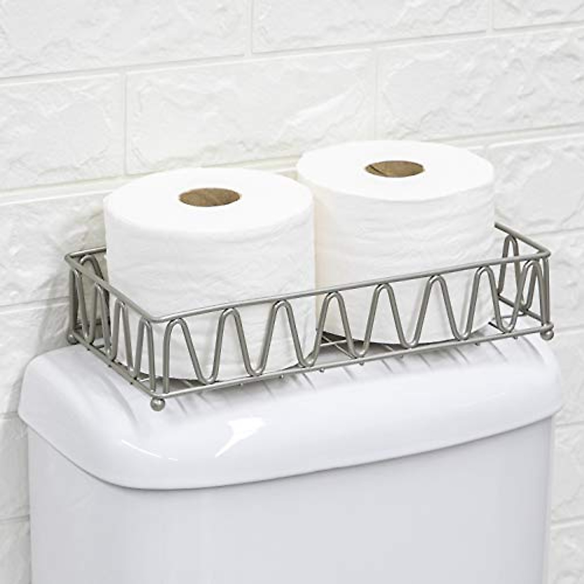 Home Zone Living Bathroom Tray | Store Hand Towels, Towelettes, and Toilet Paper | Simple Design Collection