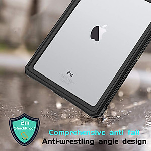 MRUOZRUI 10.2 Waterproof Case Compatible with iPad 9th 8th 7th Generation 2021/2020/2019, Built-in Screen Protector with Strap Stand Pencil Holder, Full Body Heavy Duty Protective Shockproof