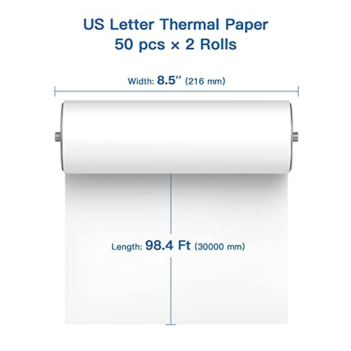 POLONO Thermal Printer, 8.5 x 11 US Letter Size Thermal Printing Paper Compatible with FT800 Wireless Printer, No Ink No Toner Compact Printer for Home Use, Office