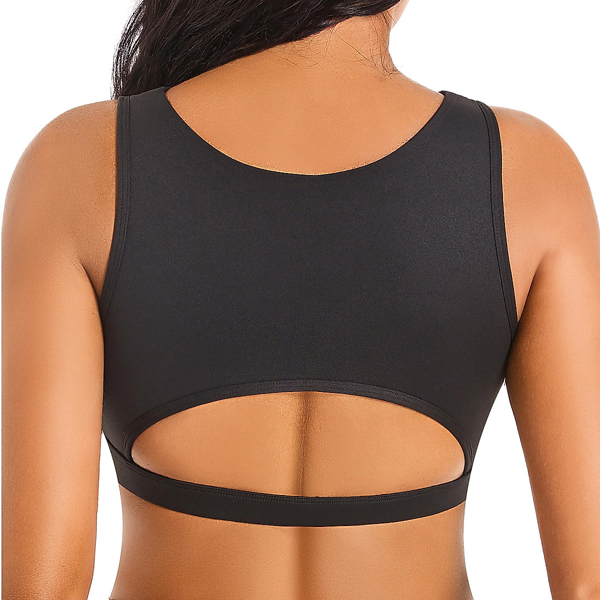 Push up Sports Bra for Women Sexy Hollow Crop Tops with Removable Cups Yoga Workout Fitness Yoga Bra Medium Support Black 4X-Large