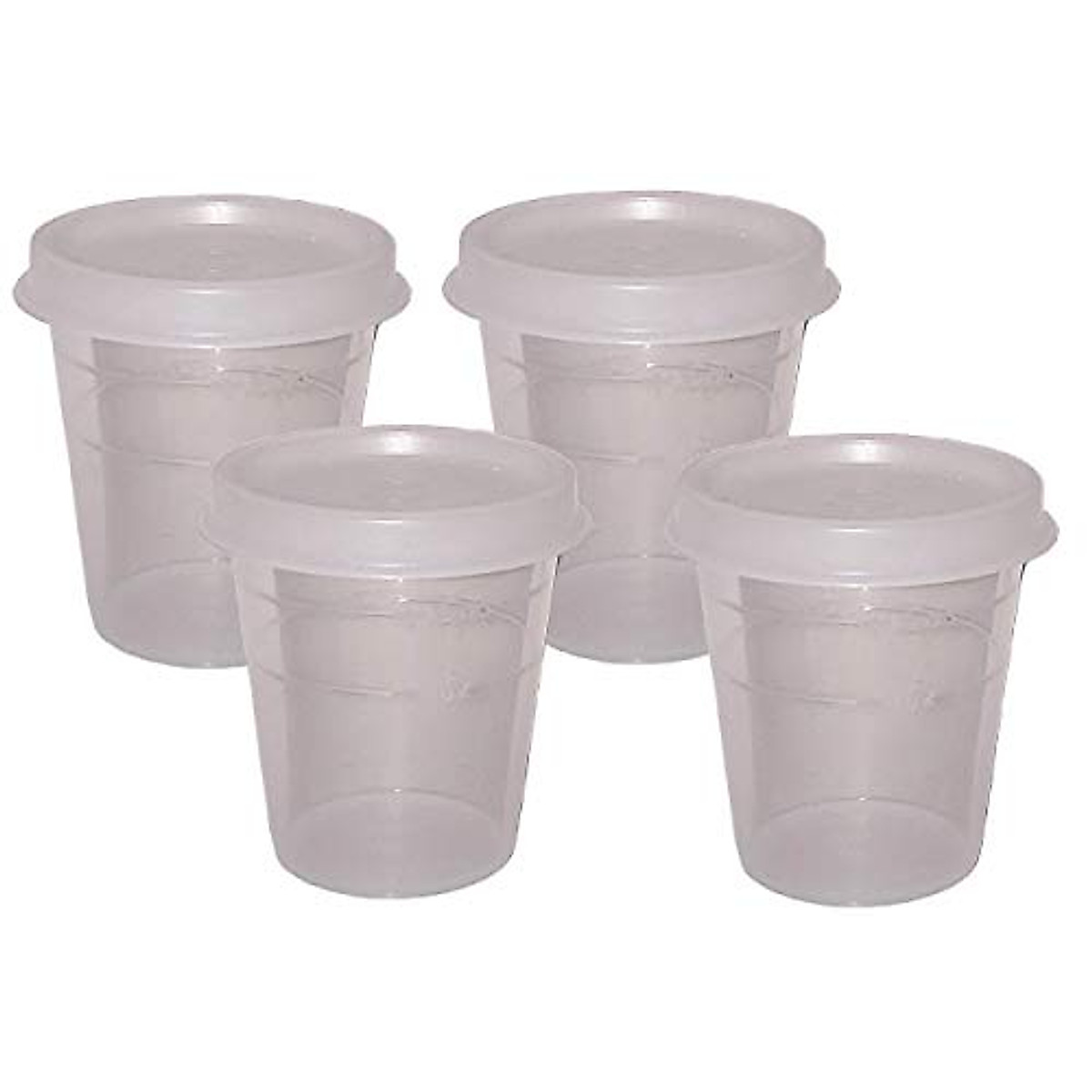 Tupperware 4 Piece Minis Midgets Clear Containers with Classic Sheer Seals