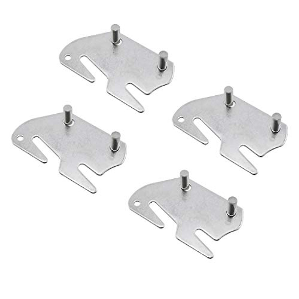 SDTC Tech 4 Sets Wooden Bed Rail Hook Plates #10 Bed Frame Bracket Headboard Footboard Hook Supports with Mounting Pins for Bed Parts Replacement or New Bed Constructions