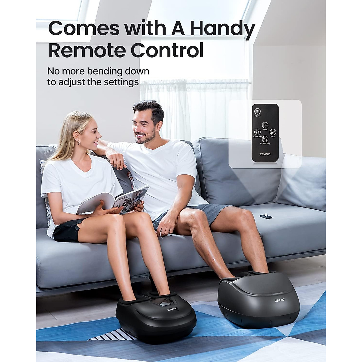 RENPHO Foot Massager with Heat, FSA & HSA Eligible, Electric Foot Massage with Remote, Prime Deals Today 2024, Shiatsu Foot Massager for Foot Care, Fits Feet Up to Men Size 12, Great Gifts for Him Her