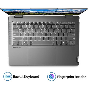 Lenovo 2023 Newest Yoga 7i 2-in-1 Laptop, 14" 2.2K IPS Touchscreen, Intel Core i7-1355U(10 core), 16GB RAM, 1TB SSD, Intel Iris Xe Graphics, Backlit Keyboard, Wi-Fi 6E, Windows 11 Home, Storm Grey