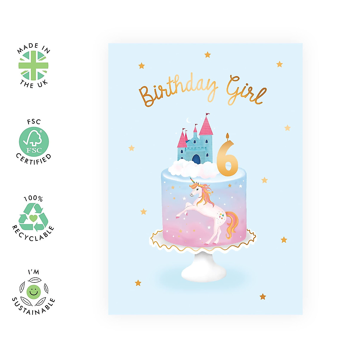 CENTRAL 23 HAPPY BIRTHDAY CARD, PINK AND GOLD, 4.7 x 6.5 INCHES, WITH ENVELOPE