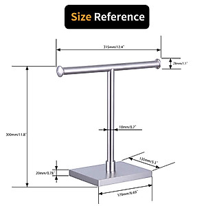 kimzcn Modern Hand Towel Stand for Bathroom, Kitchen or Vanity, Free Standing Countertop Rack with Balanced Base, Perfect Hand Towel Holder Brushed Finish